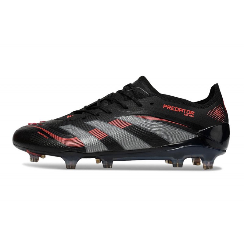 Tacos de Futbol adidas Predator Elite FG Negro Gris Four Rojo Lúcido