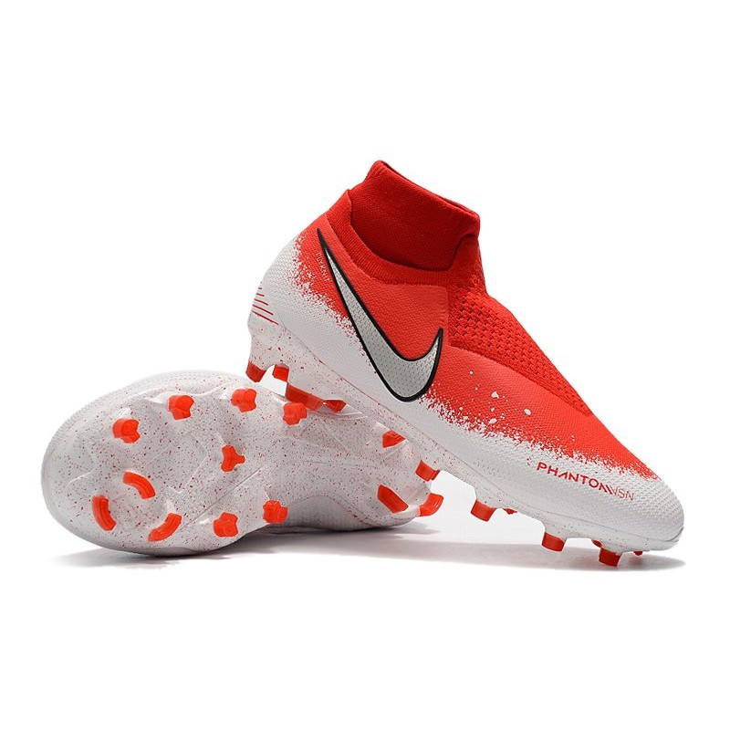 Botas de fútbol para Hombre Nike Phantom Vision Elite DF FG Rojo Blanco ...