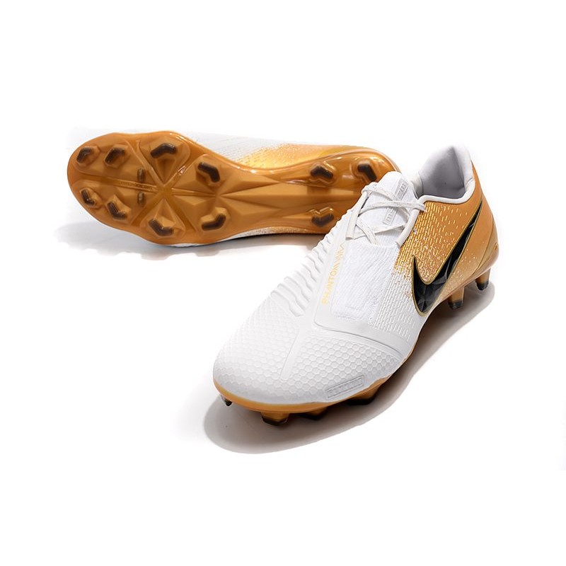 Tacón de Fútbol Nike Phantom Vnm Elite FG Blanco Oro Negro