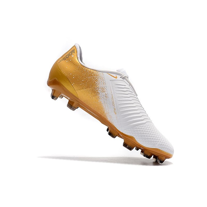 Tacón de Fútbol Nike Phantom Vnm Elite FG Blanco Oro Negro
