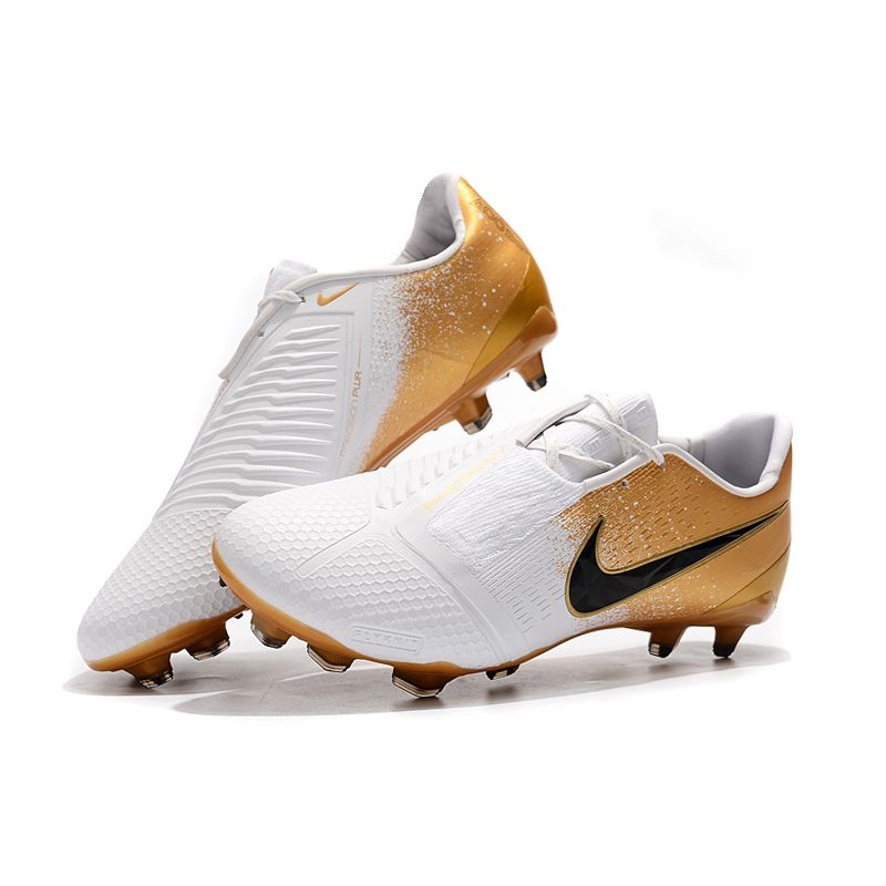 Tacón de Fútbol Nike Phantom Vnm Elite FG Blanco Oro Negro